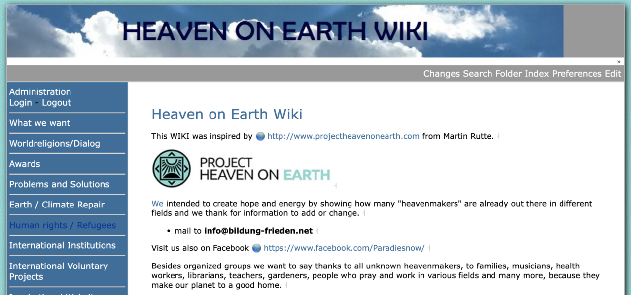 Heaven on Earth for My Nation - Project Heaven on Earth
